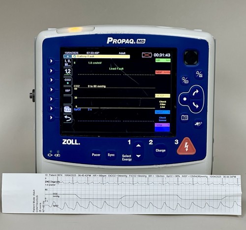 ZOLL ProPaq MD Monitor W/ Power Adapter, Battery, MFC, ECG, SPO2, & NIBP Cables | eBay