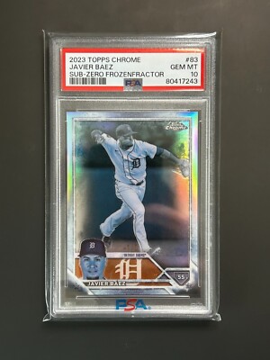 2023 Topps Chrome Javier Baez #83 Sub-Zero Frozen Fractor #/5 POP 1 ...