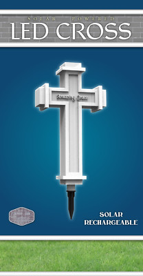 70790 - SOLAR POWERED LED CROSS - AMAZING GRACE | eBay