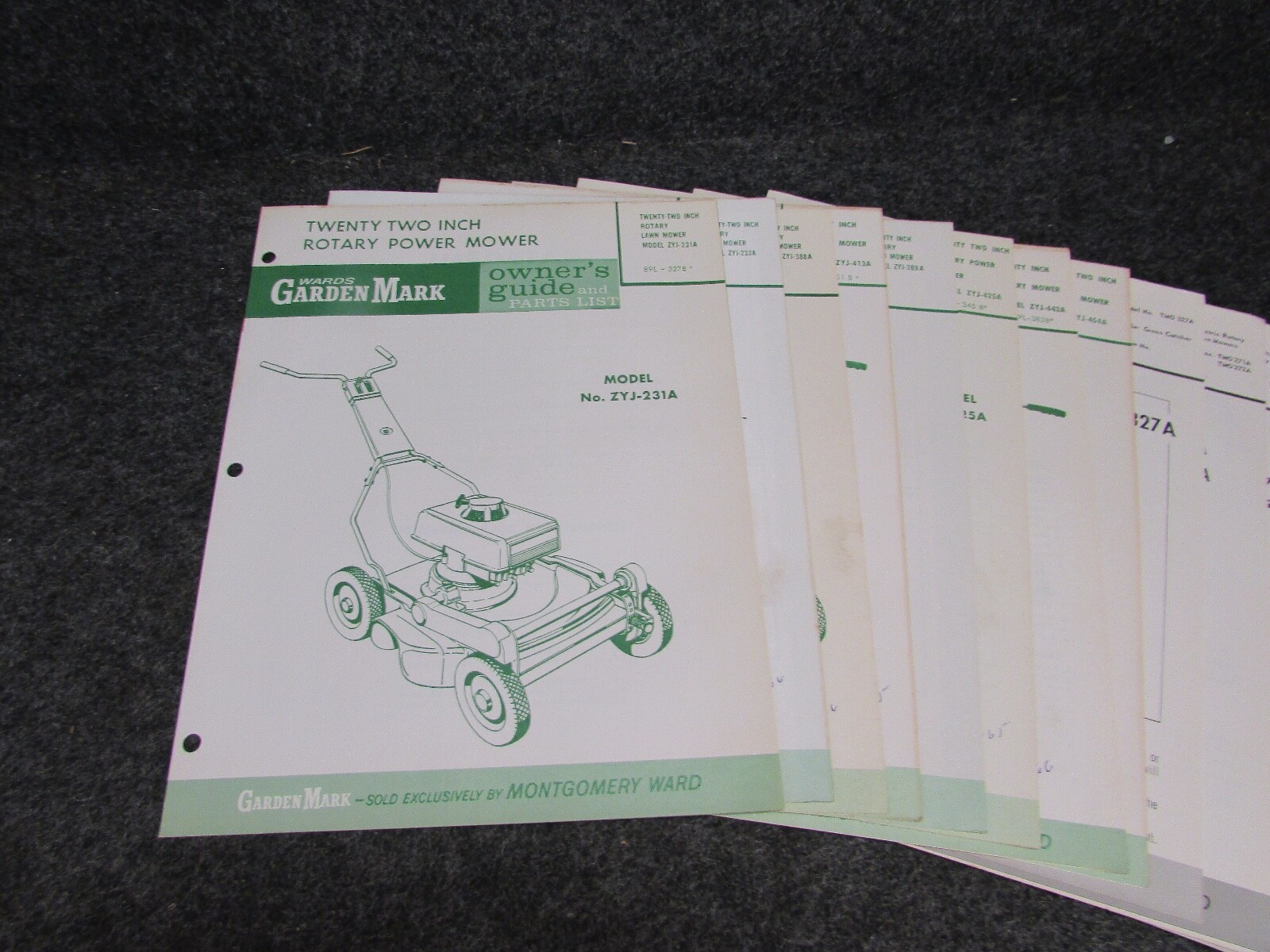 MONTGOMERY WARD GARDEN MARK RIDING / PUSH MOWER OWNERS GUIDE / PARTS ...