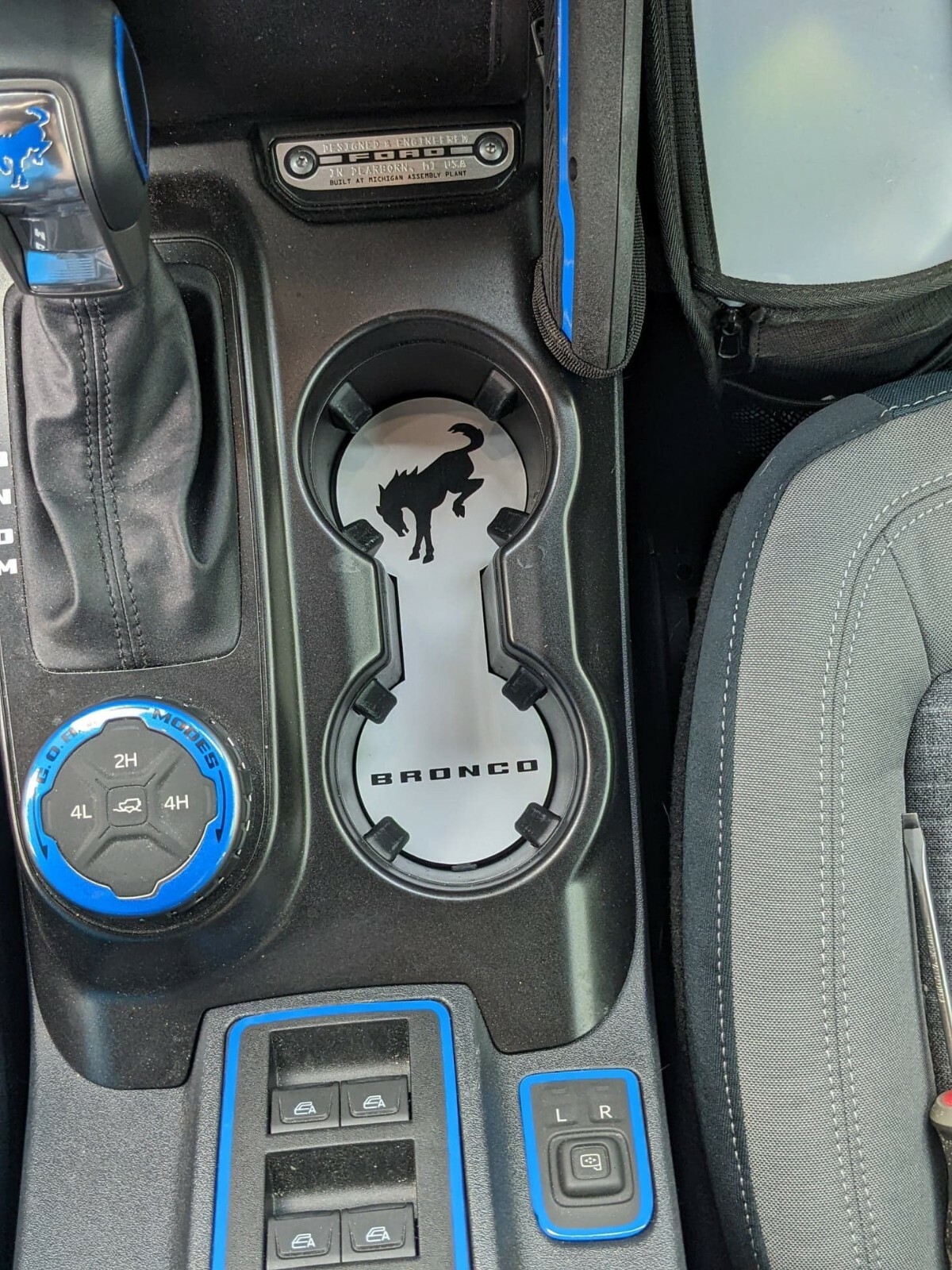 2021-22 Ford Bronco cup holder tray. Engraved Acrylic. 2 tone. Choose ...