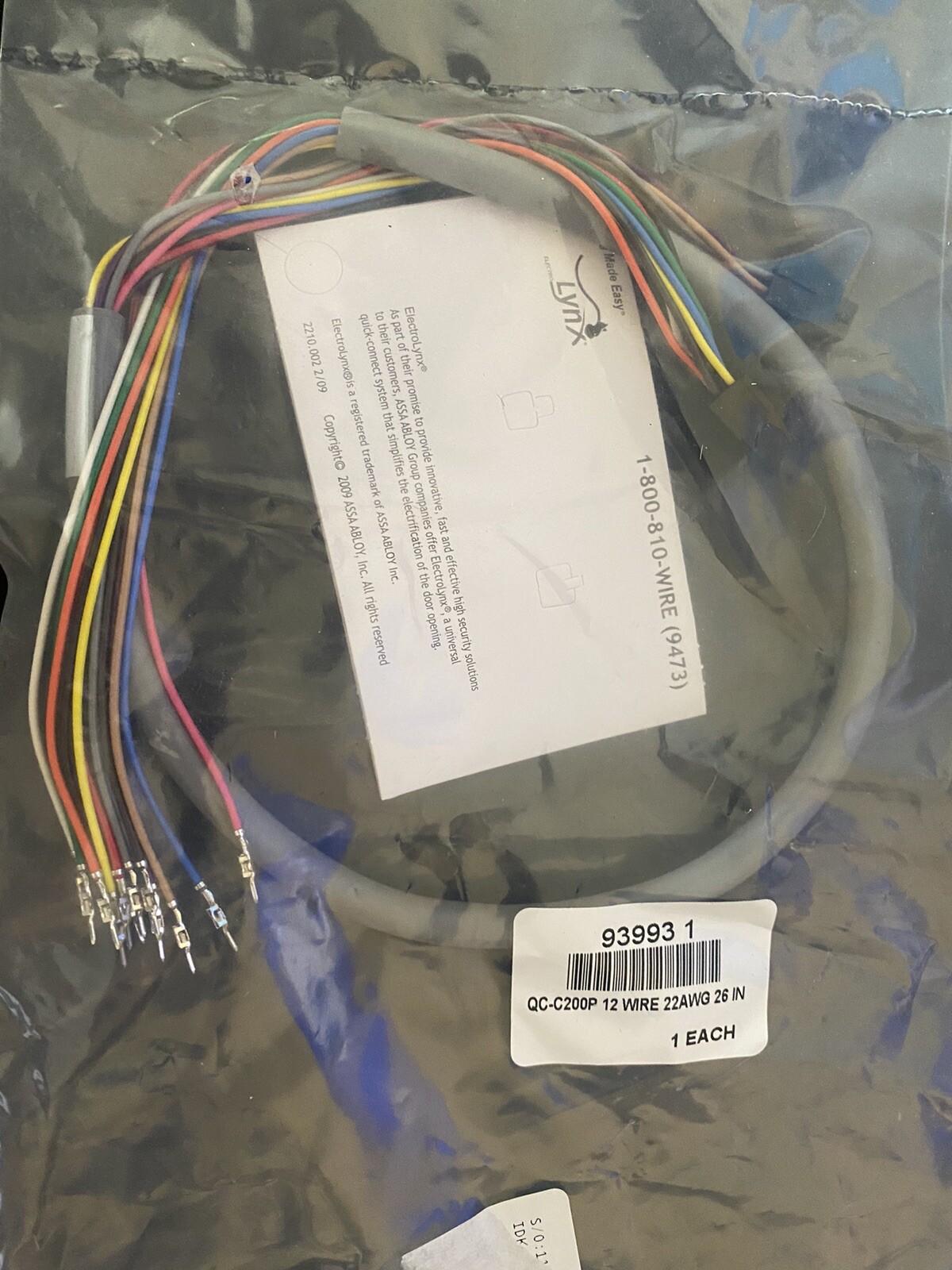 QC-C200 12 Wire 22AWG 26” Wire Harness McKinney ASSA ABLOY | eBay