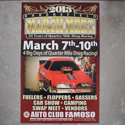 2013 Auto Club Famoso March Meet Drag Racing Advertising Calendar Event ...
