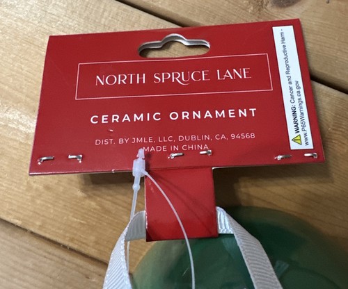 North Spruce Lane Ceramic Ornament Bell Green With White Poinsettia | eBay