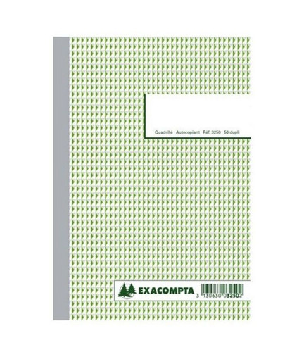 Bloc quadrillé autocopiant Exacompta 3250E 50 Feuille Dupli 148 x 210 ...
