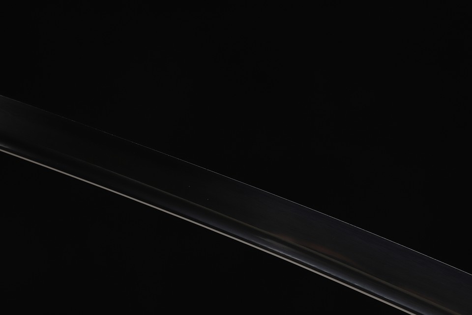 9260 Spring Steel Katana Japanese Samurai Sword All Black Full Tang ...