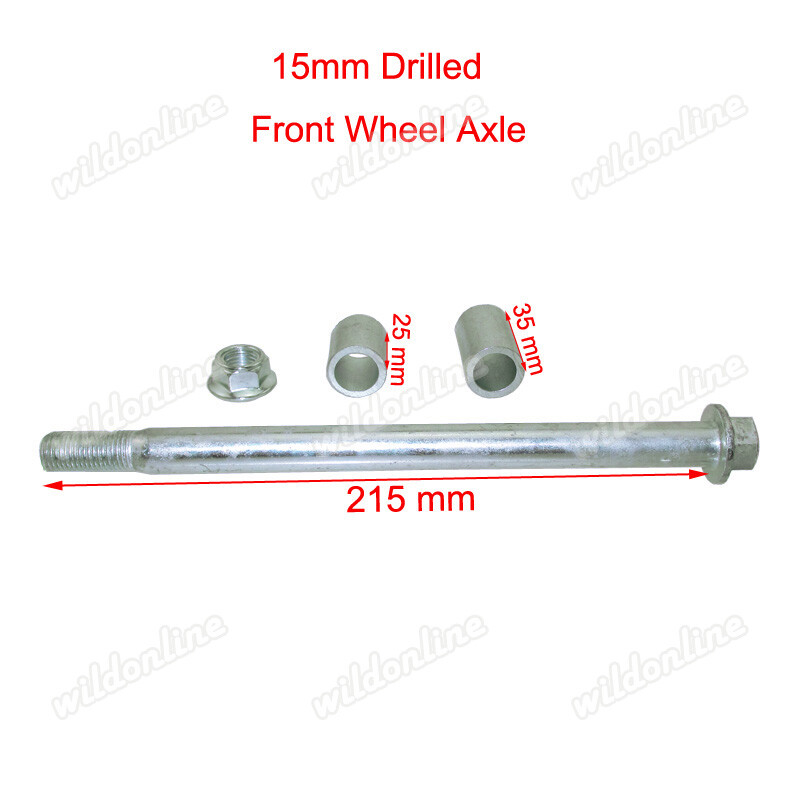 15mm Drilled Front Wheel Axle For Chinese Made 50-190cc Pit Dirt Bike ...
