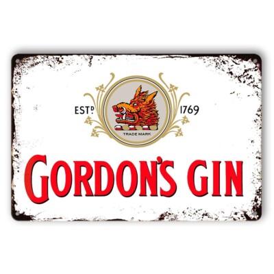 3X GORDON’S GIN EST. 1769 Beer Whisky Man Cave Rustic Look Decorative ...