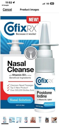 CofixRX 2 PK Antiviral Nasal Spray and Immunity Boost, 10ml Povidone ...