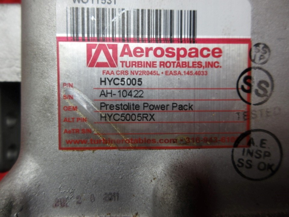 Aerospace Turbine Rotables HYC5005RX Prestolite Power Pack PN HYC5005 ...
