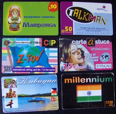 6 Expired Prepaid Phone International Calling Cards from different ...