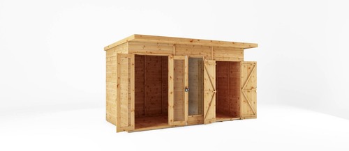 14x8 GARDEN ROOM OFFICE DOUBLE DOOR SUN SUMMERHOUSE SIDE SHED STORAGE ...