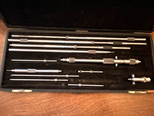 VINTAGE THE L.S. STARRETT CO. INSIDE ROD MICROMETER SET WITH ORIGINAL ...