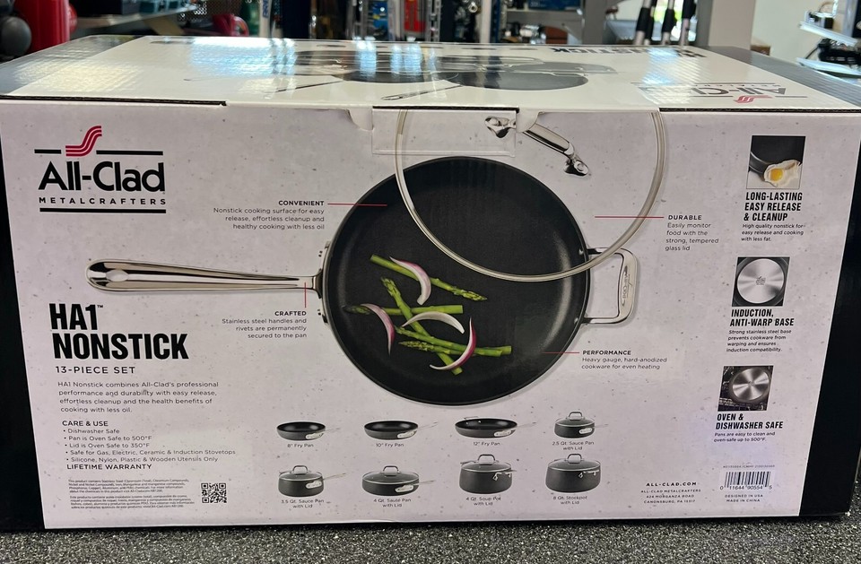 All Clad 13 PC HA1 Nonstick Cookware Set, E113SB64, NIB | eBay