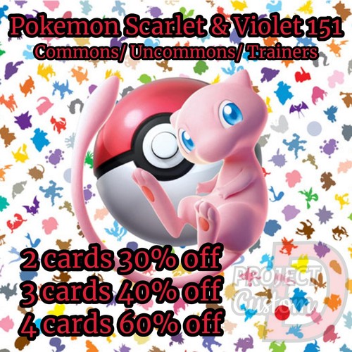 Pokemon Scarlet & Violet 151 Single Cards Commons Uncommons Trainers ...