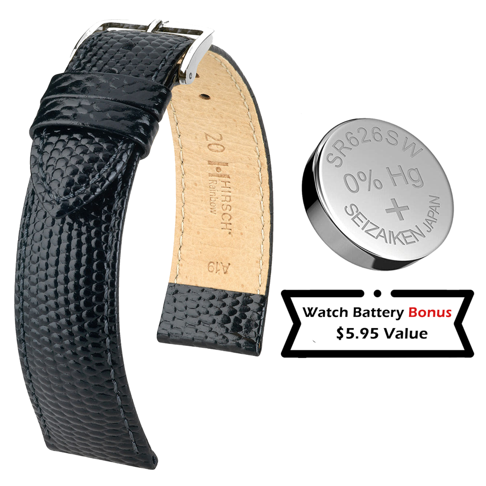 Hirsch Rainbow Leather Watch Strap - Bonded Leather Band + Bonus ...