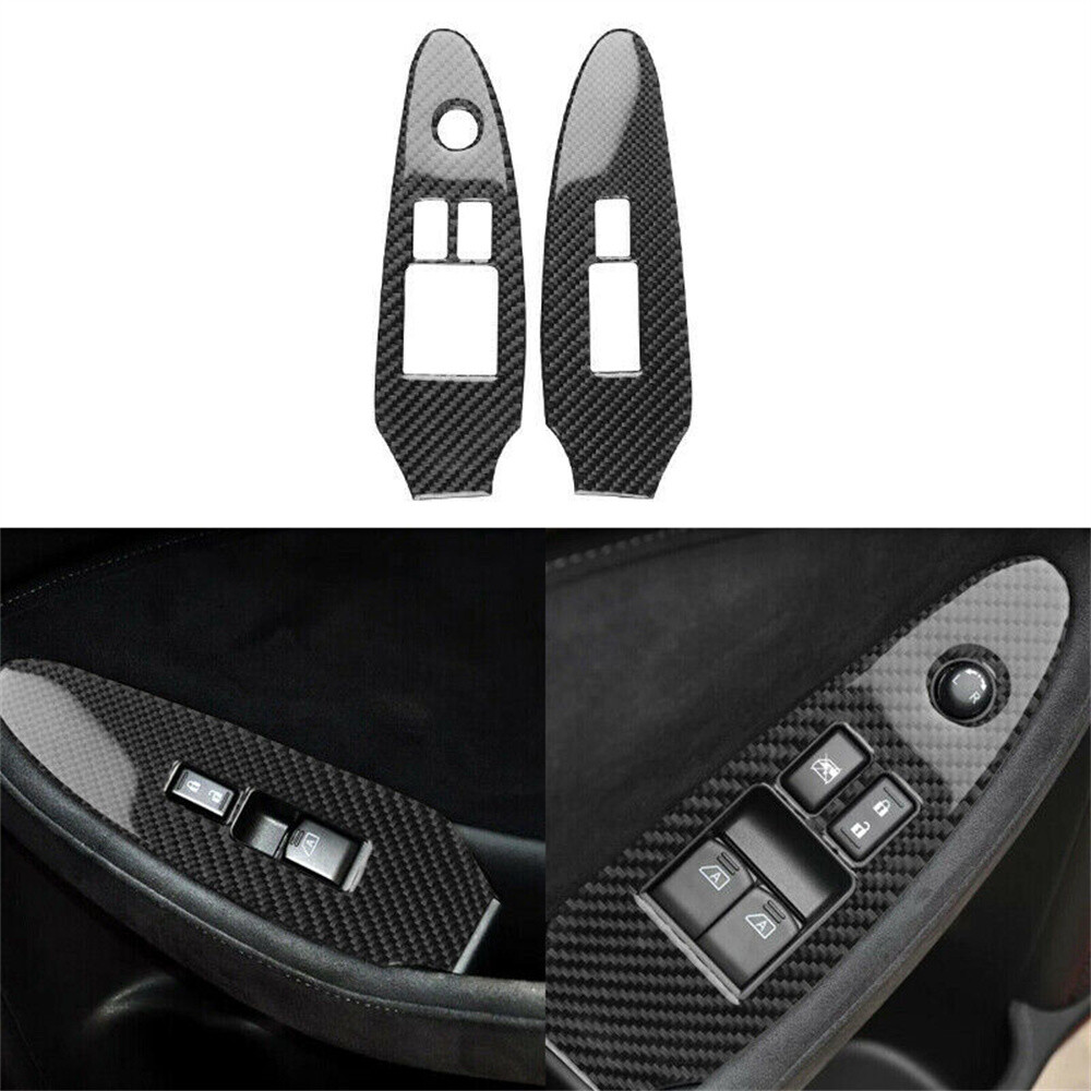 12Pcs Carbon Fiber Full interior Set Gear Shift Trim Kit For Nissan ...