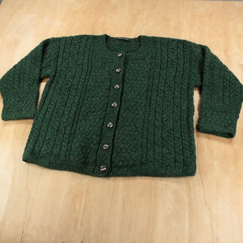 vtg BLARNEY chunky cable knit Irish wool fisherman cardigan sweater ...