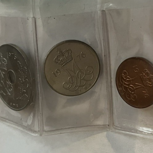 1976 Denmark Mint Set 5 Uncirculated Coins (5 Kroner, 10, 25, 50 Ore ...