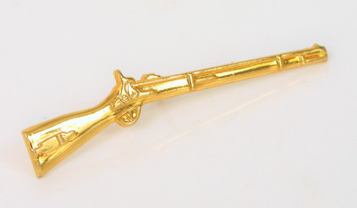 VINTAGE GOLD TONE RIFLE GUN TIE TACK LAPEL PIN CIVIL WAR MISSISSIPPI ...