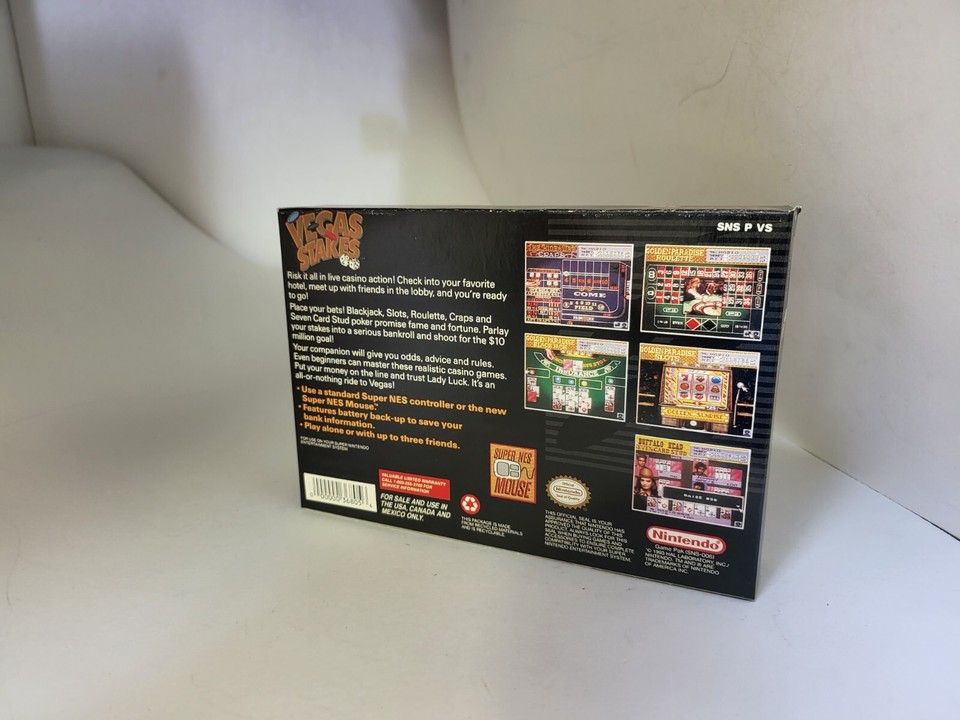 VEGAS STAKES OEM Super Nintendo SNES For Display Only BOX & INSERT NO ...