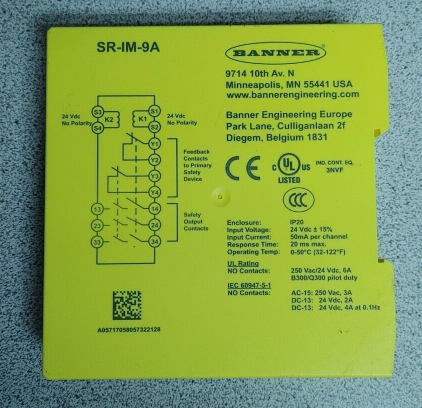 BANNER SR-IM-9A SAFETY RELAY MODULE LIGHT CURTAIN NEW!! WOW!! READ!! | eBay