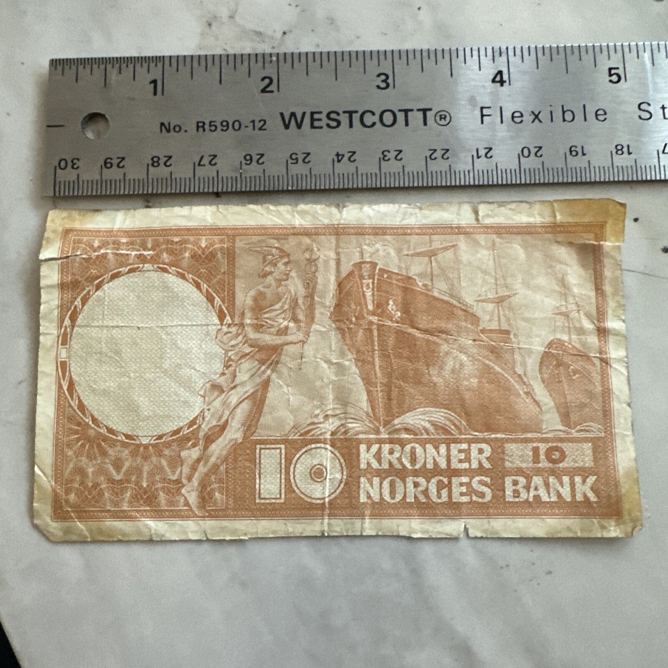 1961 NORWAY 10 KRONER BANK NOTE | eBay
