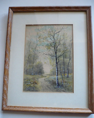 RAPHAEL SENSEMAN, LISTED WATERCOLOR OLD PAINTING IMPRESSIONIST NATURE ...