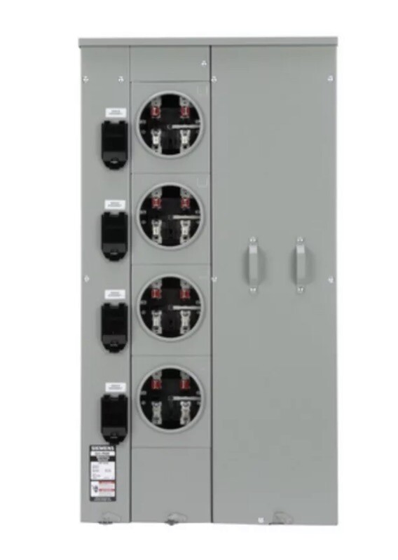 Siemens 4-Gang 600A 225 Amp RING-TYPE UNI-PAK WP6412 Meter Socket ...