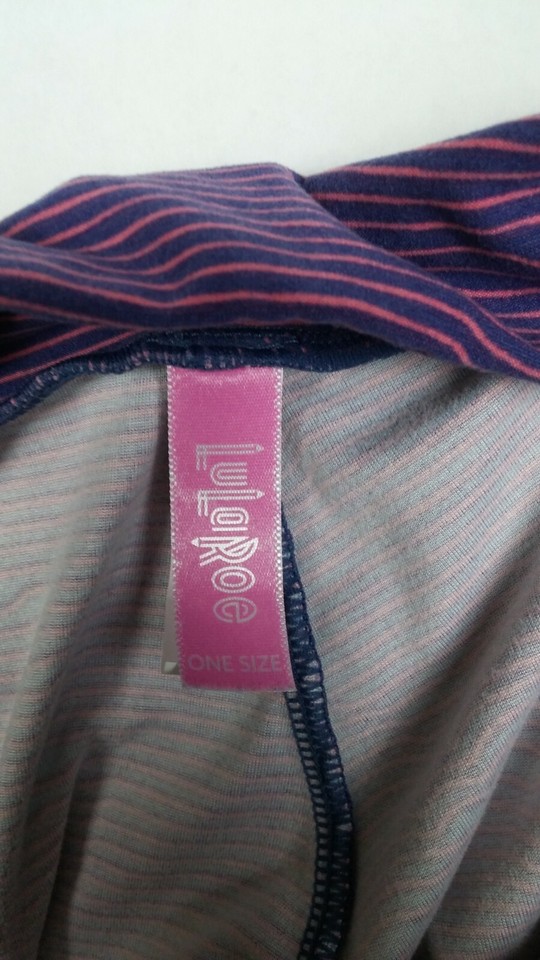 LULAROE Women's Leggings One Size Fits All Blue and Pink Striped | eBay