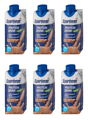 6 x 330ml | Sportness Protein Drink Vegan, Schoko-Geschmack ...