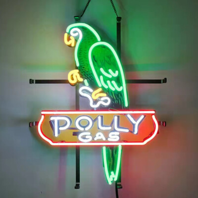 US STOCK Polly Gas Neon Sign With HD Print For Gas Station Wall Decor ...