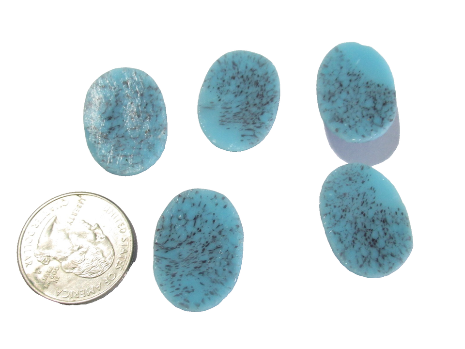 Lot of Five Vintage Glass Blue Scarab Findings Cabochons | eBay