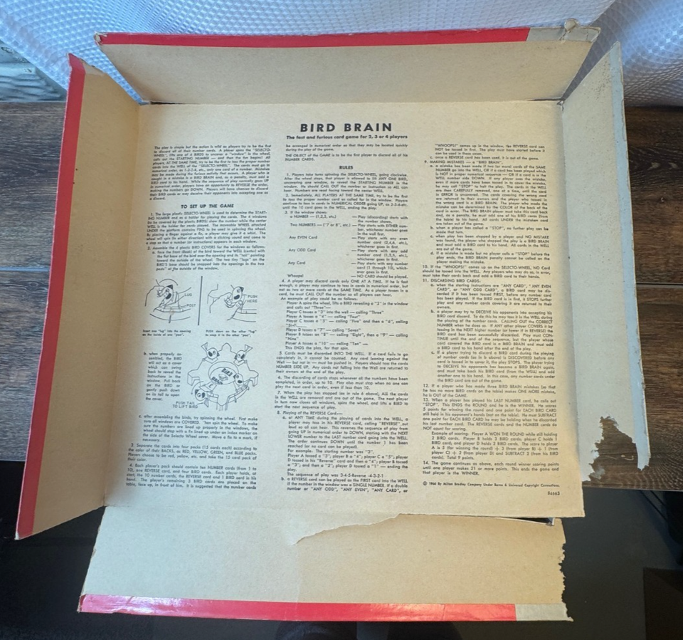 Bird Brain game vintage 1966 Milton Bradley | eBay