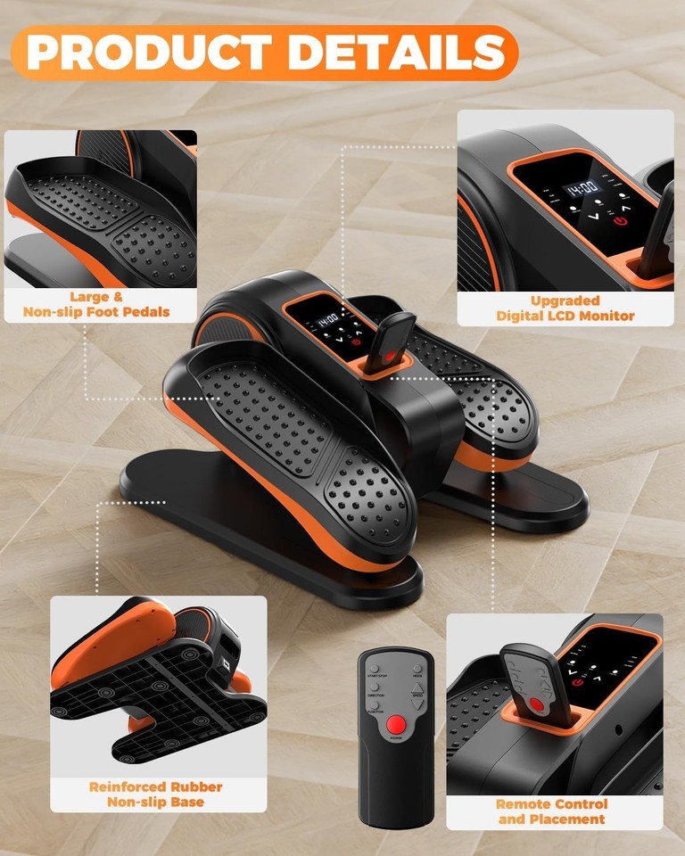 Foot Exerciser, Electric Pedal Exerciser, LCD Display & 12 Adjustable ...