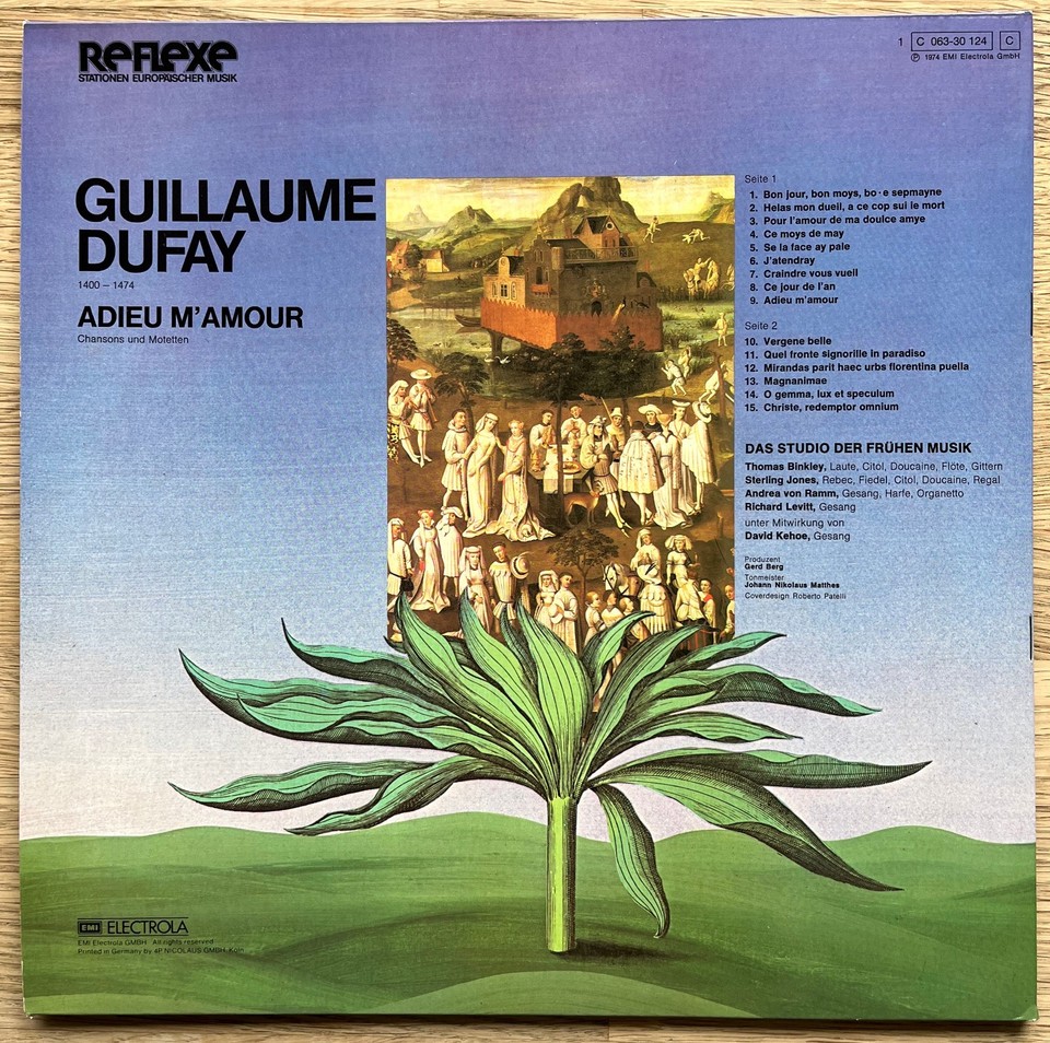 Reflexe *NM* Guillaume Dufay Studio Der Frühen Musik Adieu M'Amour ...