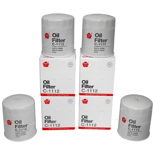 4 Oil Filters Sakura C1112 (Z334) for Toyota 1HZ 1HDT 4.2L 70 80 100 ...
