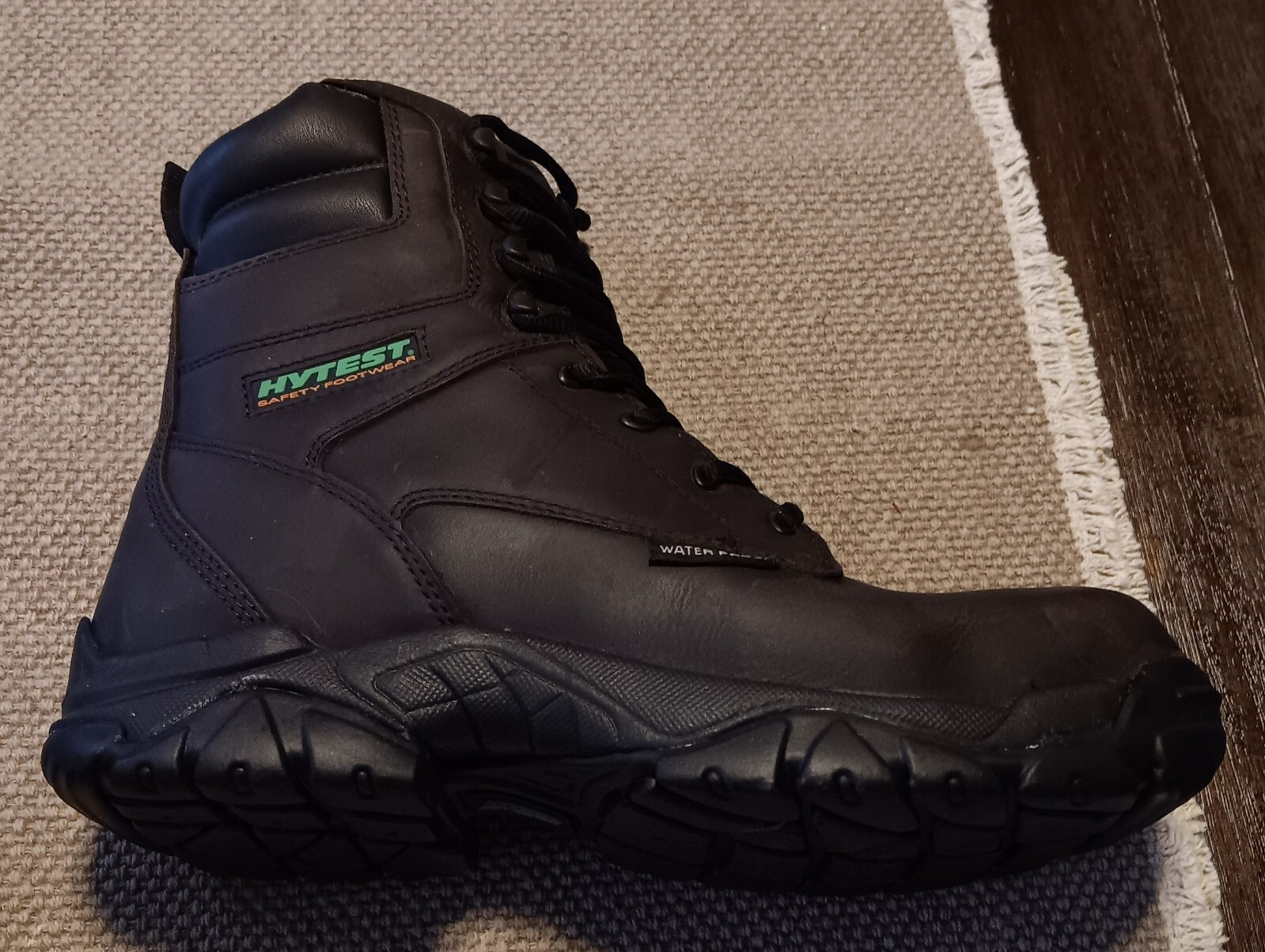 size 10 NIB new Hytest work safety brown slip resistant shoes boots ...