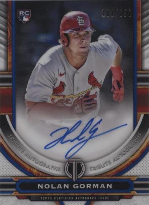 2023 Topps Tribute - Tribute Autographs Nolan Gorman #TA-NG Blue /150 ...