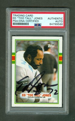 Ed Too Tall Jones 1989 Topps #389 Cowboys PSA/DNA Encased Autograph | eBay