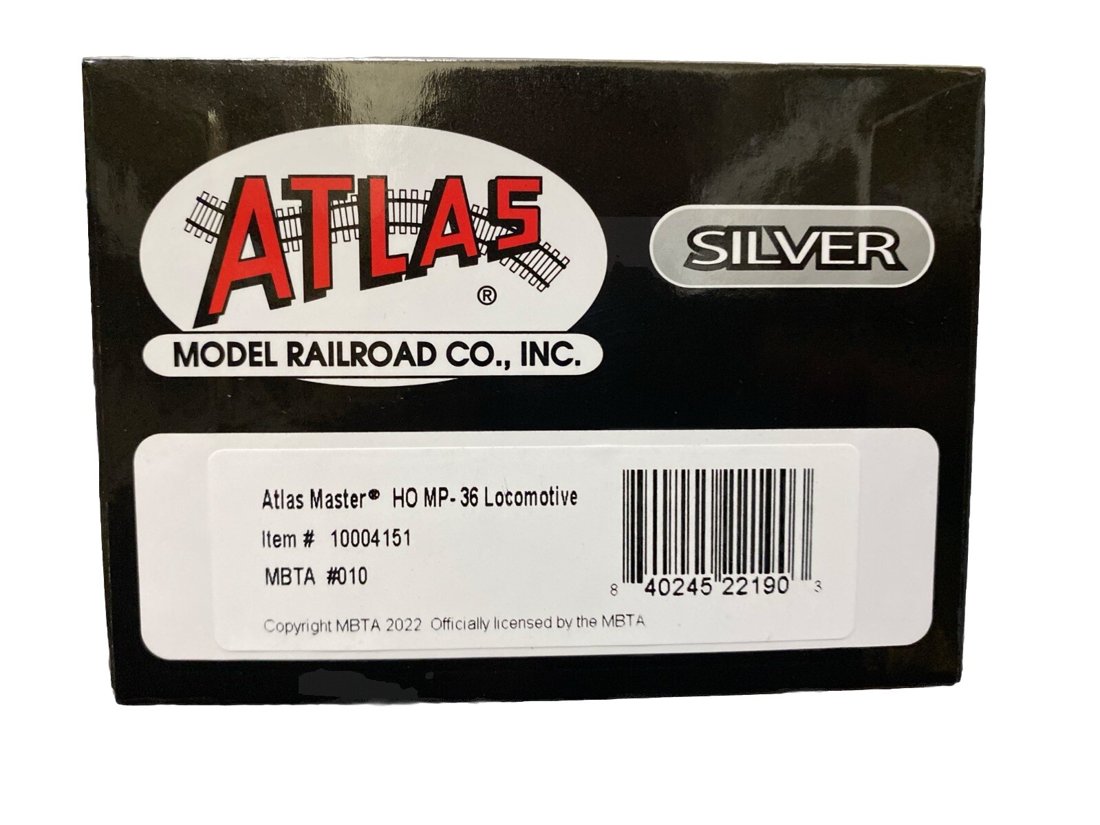 NEW Atlas Master Silver HO MP-36 Locomotive MBTA #010 | eBay