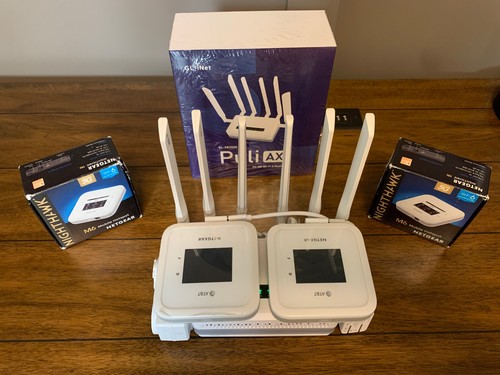 GL iNet GL-XE3000 Puli AX 5G Router w/2x Netgear MR6110 Active 3x 5G ...