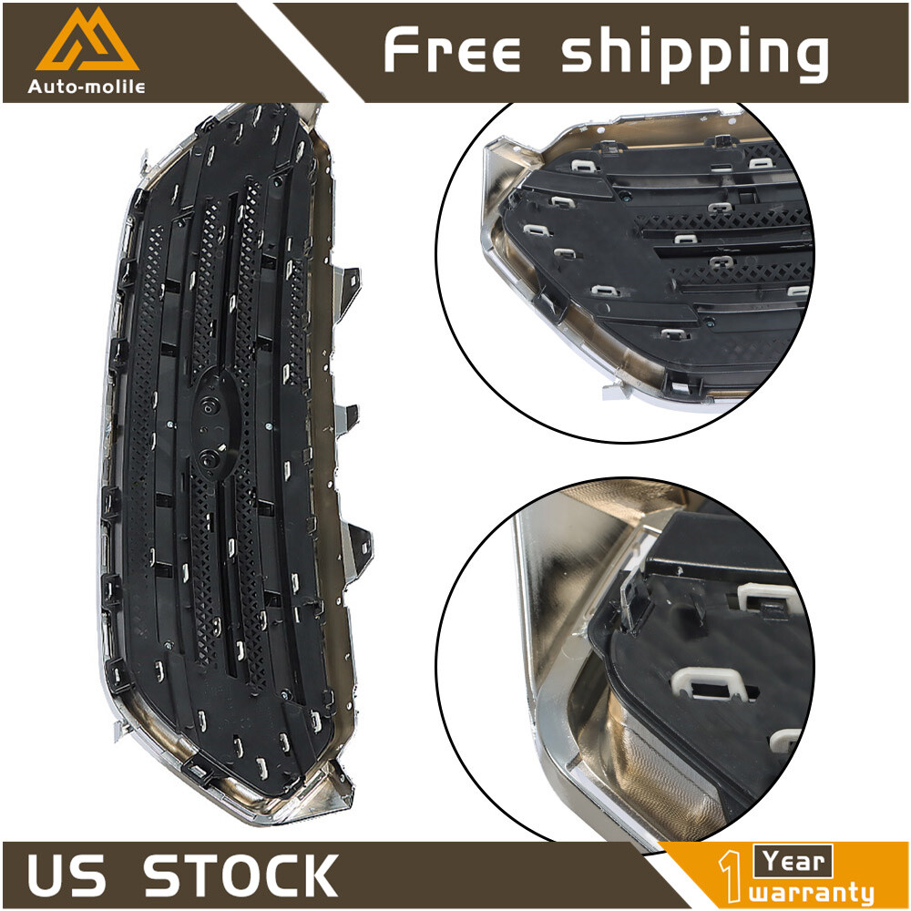 Front Bumper Upper Grille Assembly Chrome Grill For 2013/2014-2019 Ford ...