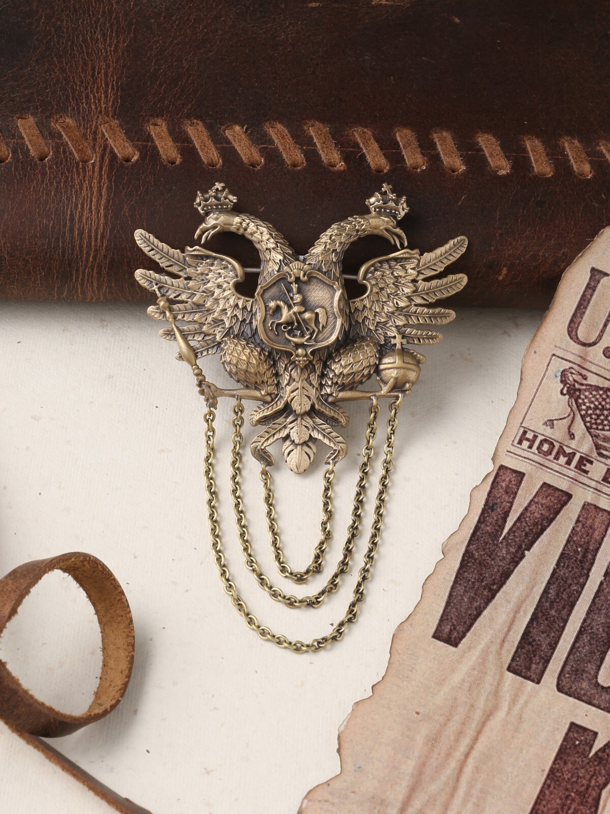 Rare Antique Gold Rising Phoenix Brooch - Symbol of Power Men's Jewelry ...