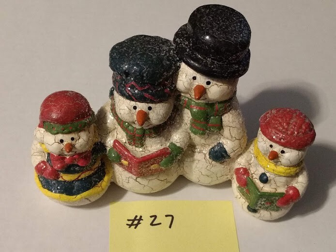 cast resin vintage snowman family | eBay