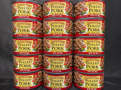 Harvest Creek Pulled Pork in Water 15-12oz Cans Canned Pig BBQ Lunch ...