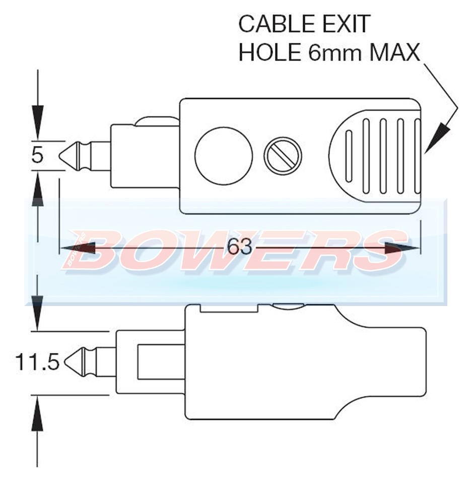 Britax / Hella 14200 Male Din Plug Connector Adaptor Single Pole For ...