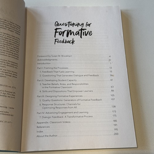Questioning for Formative Feedback : Meaningful Dialogue to Improve ...