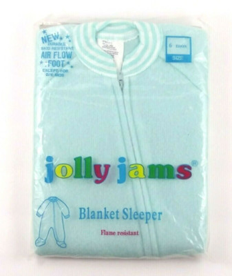 Jolly Jams Blanket Zip Sleeper Infant 6 Months Blue Footed Pajamas ...
