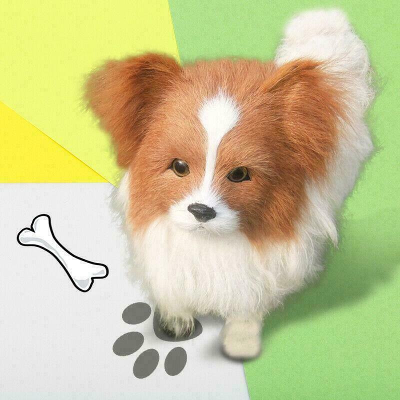Realistic Lifelike Plush Papillon Dog Toy Large Doll Stuffed Animal Kid ...